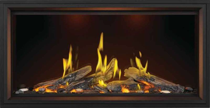 Napoleon Tall Vector Linear 50 Gas Fireplace with Luminous Logs ...