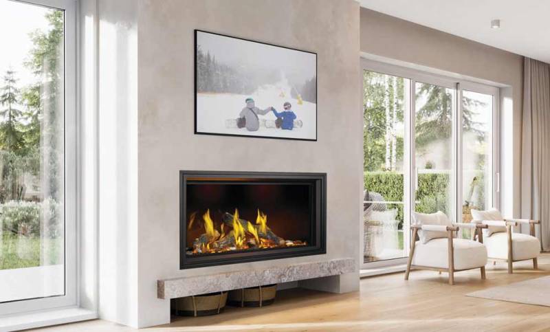 Napoleon Tall Vector Linear 50 Gas Fireplace with Luminous Logs ...