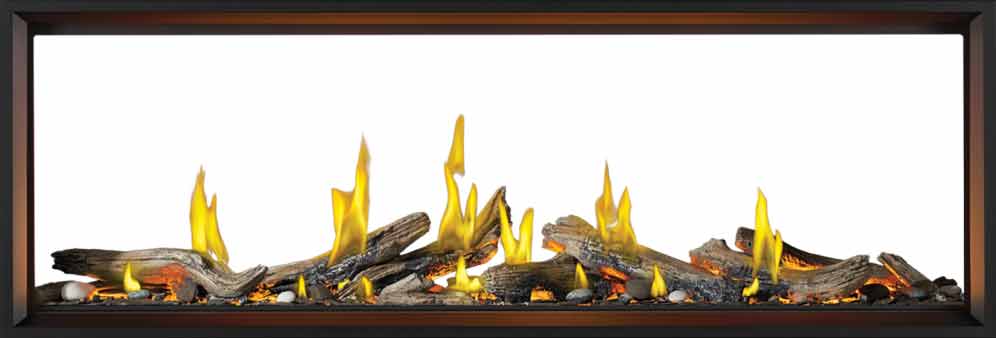 Napoleon Tall Vector Linear 74 Gas Fireplace with Luminous Logs ...
