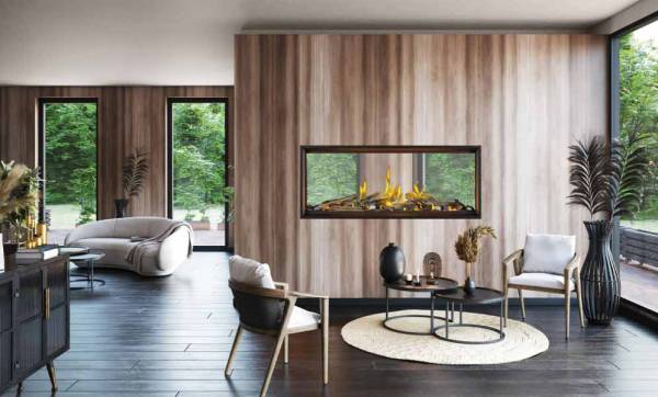 Napoleon Tall Vector Linear 74 Gas Fireplace with Luminous Logs ...